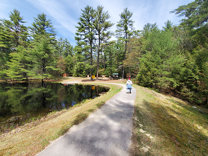 Nature's walking path invites visitors to stroll alongside tranquil waters. The hardest decision here? Whether to keep walking or stop to soak it all in.