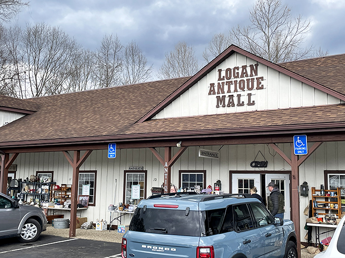 The unassuming facade of Logan Antique Mall belies the wonderland within&mdash;like finding Narnia in a strip mall setting.