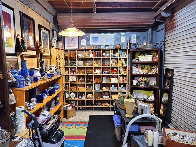 A treasure hunter's paradise where shelves overflow with collectibles and curios. Every cubbyhole holds potential for that perfect "where did you find this?" conversation starter.