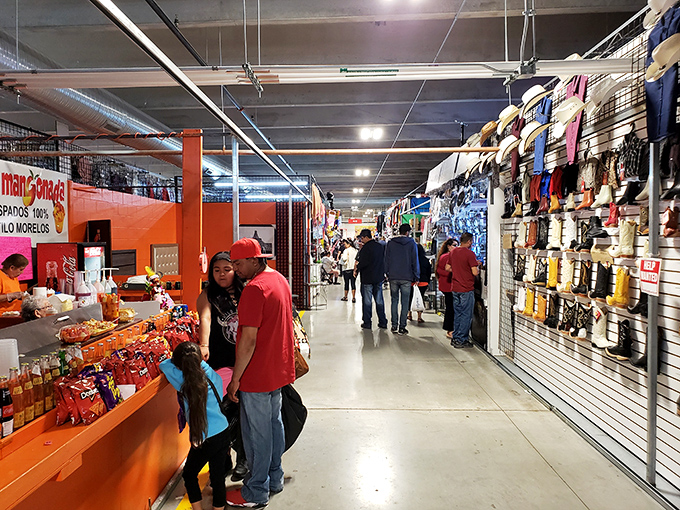 The iconic red and white entrance to Buyer's Flea Market beckons like a siren song to bargain hunters across Chicagoland. Resistance is futile.