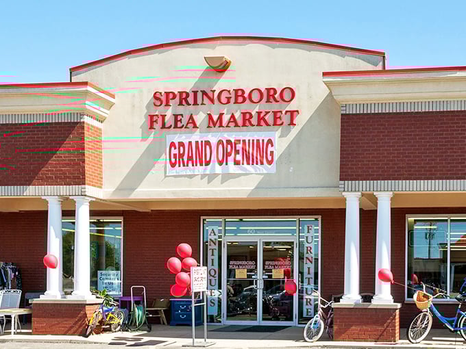 That "Grand Opening" sign might be permanent, but the real grand opening happens in your imagination when you step through these doors.