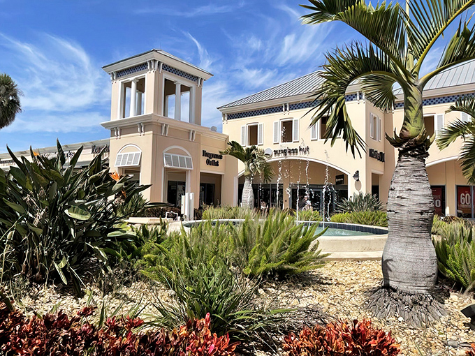 Mediterranean elegance meets bargain hunting paradise at Ellenton Premium Outlets, where palm trees and savings grow in equal abundance.
