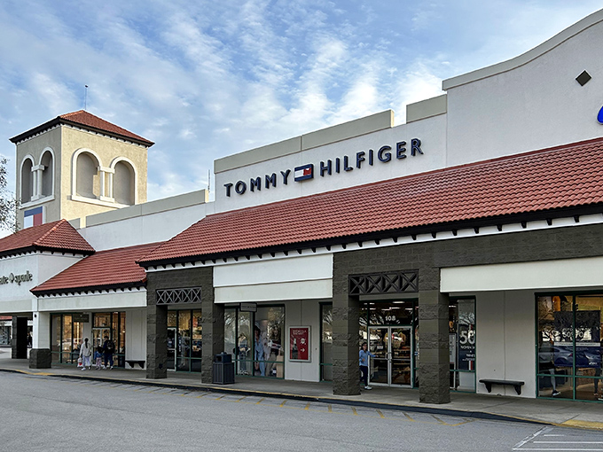 The Spanish colonial architecture whispers "historic charm" while the discounts scream "take all my money, please!"