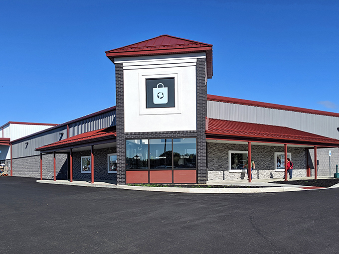 The newer ReUzit on State location features modern architecture with classic thrift store promise. That red roof signals "stop here" to bargain hunters throughout Lancaster County.