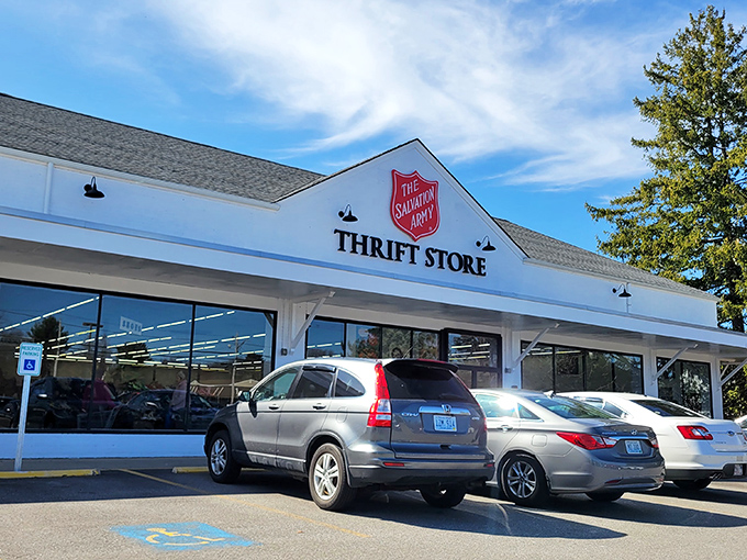 The iconic red shield welcomes bargain hunters to this North Kingstown treasure trove of second-hand possibilities.