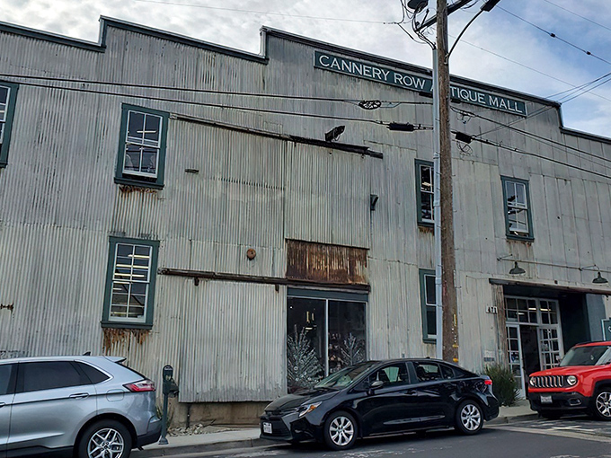 The weathered corrugated metal exterior isn't just industrial chic&mdash;it's authentic Monterey history, a sardine cannery reborn as a treasure hunter's paradise.