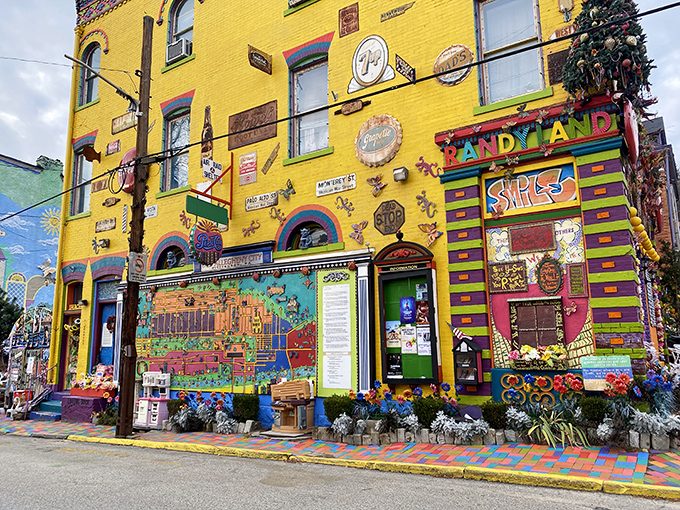 Randyland's sunshine-yellow exterior isn't just a building&mdash;it's a declaration that joy is non-negotiable in this corner of Pittsburgh.