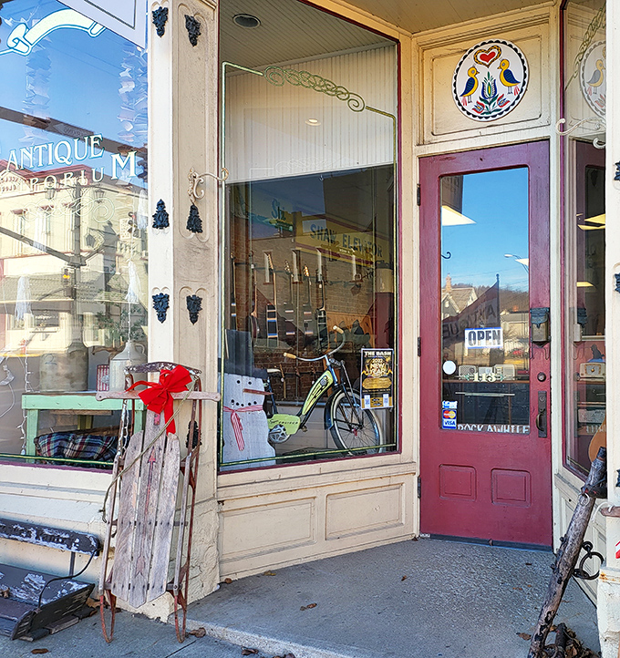 That charming storefront with the red door isn't just an entrance&mdash;it's a portal to every decade you've ever lived through.