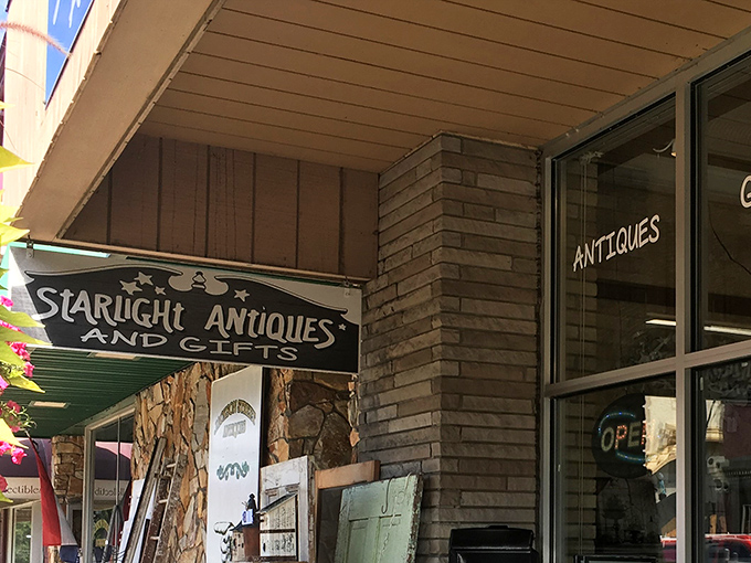 The unassuming storefront of Starlight Antiques belies the wonderland within. Like finding Narnia in a closet, but with more vintage teacups and fewer talking lions.