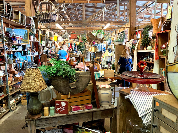 Under soaring wooden beams, vendors create mini-kingdoms where every aisle holds potential shopping gold waiting patiently.