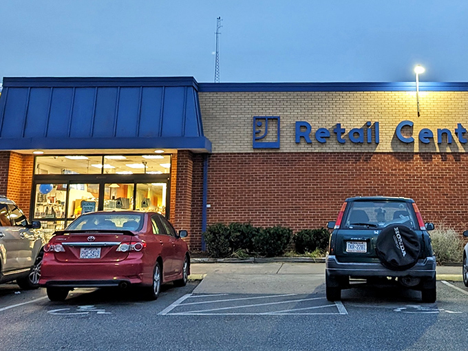 The unassuming exterior of treasure-hunting headquarters. Like a Vegas casino, what happens inside this brick building will have you losing track of time.