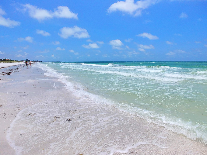 The Gulf's turquoise waters meet powdery white sand in a display that makes you wonder why anyone would vacation anywhere else.