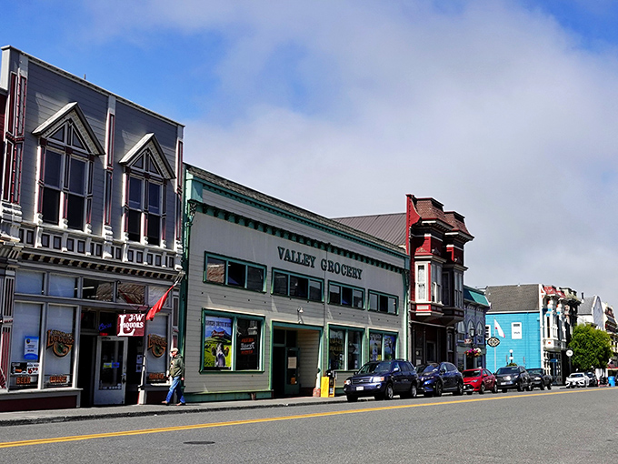 Main Street Ferndale looks like a film set, but unlike Hollywood facades, these Victorian beauties house real businesses where locals actually shop.