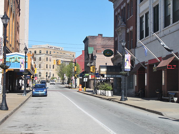 Downtown Uniontown stretches before you like a living postcard, where historic architecture meets small-town charm on streets that have witnessed centuries of American life.