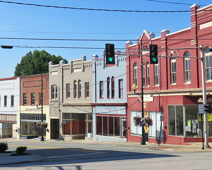 Historic storefronts line Danville's Main Street like a living museum where brick and mortar tell stories of generations past.