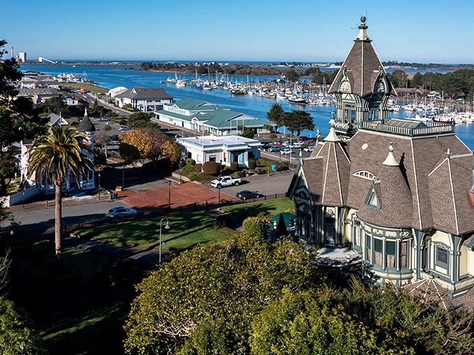 Eureka's harbor view showcases Victorian splendor alongside working waterfront charm – California coastal living without the coastal prices.
