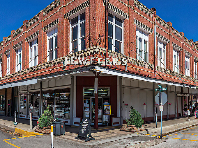 Historic Brock's Jewelers stands as a cornerstone of downtown Lockhart, where time seems to move at its own delightfully unhurried pace.