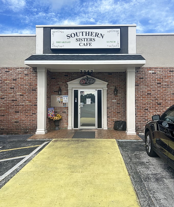 The unassuming brick facade with its cheerful yellow walkway feels like Florida's answer to "don't judge a book by its cover." Breakfast magic awaits inside.