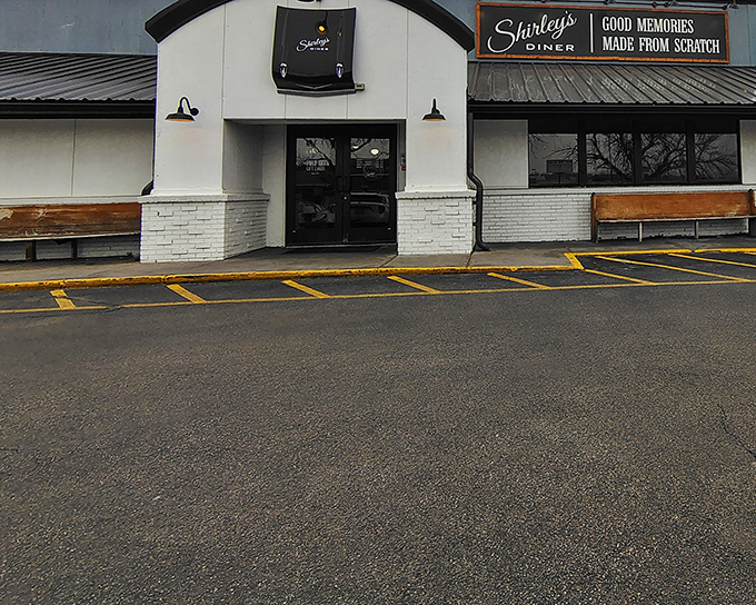 The barn-inspired facade of Shirley's Diner promises "Good Memories Made From Scratch" before you even step inside.