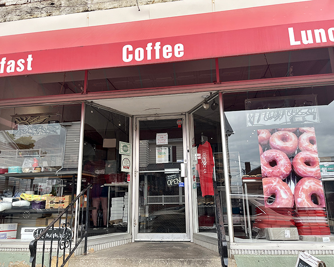 With its bold red awning and window display of glossy donuts, Mamie&rsquo;s makes its mission clear&mdash;coffee, comfort, and the kind of breakfast that feels like home.