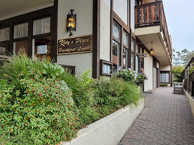 This Tudor-style charmer sits pretty among Carmel's towering trees, looking like a storybook cottage that serves spectacular breakfasts.