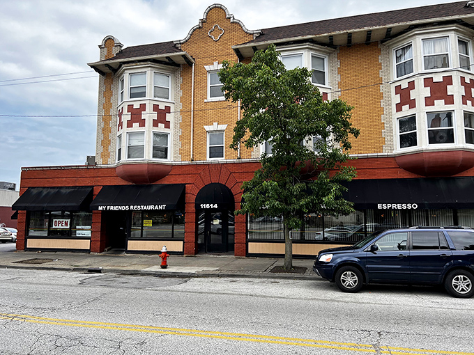 Daytime reveals the charming architectural details of this Cleveland institution, where hungry locals have been gathering for generations.
