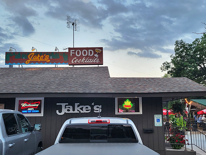That vintage sign isn't just nostalgia – it's a beacon calling you to steak paradise.