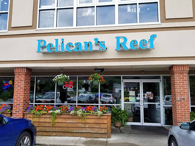 The unassuming storefront belies the coastal treasures within. Like finding a pearl in an Ohio oyster, Pelican's Reef waits to surprise you.