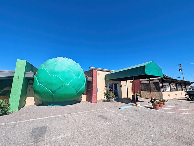 You can't miss it! The iconic green artichoke sculpture stands proudly outside this Castroville landmark, promising veggie adventures within.