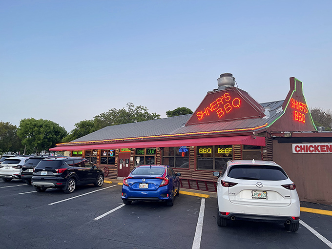 That red neon glow isn't just a sign&mdash;it's a beacon of barbecue hope calling to hungry souls across Homestead. No fancy frills needed when the smoke speaks for itself.