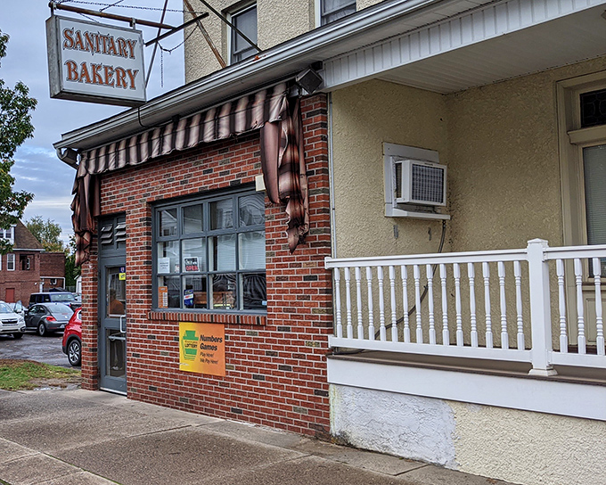 Another angle reveals the charming storefront with its classic awning&mdash;proof that the best bakeries don't need fancy facades when what's inside is this good.