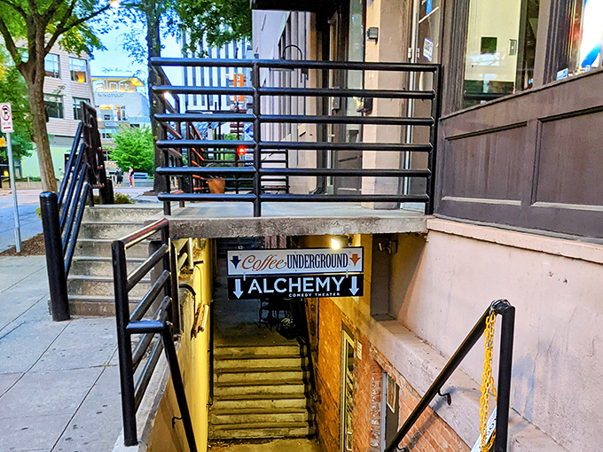 Those stairs aren't leading to a speakeasy&mdash;though the coffee buzz you'll get might feel just as illicit. Welcome to Greenville's worst-kept delicious secret.