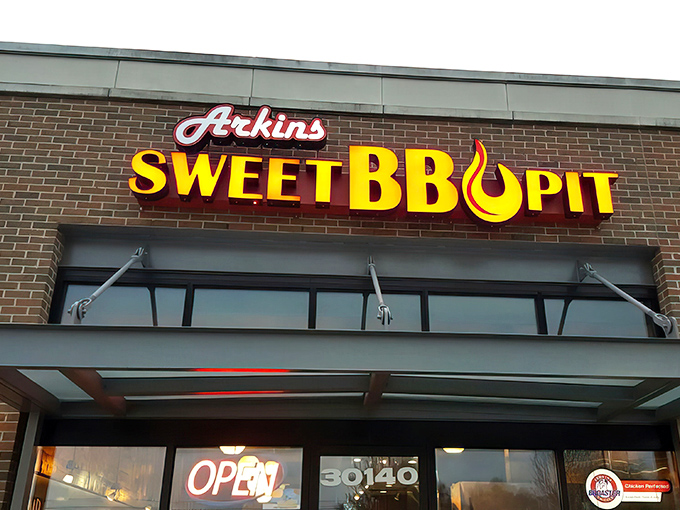 That glowing sign isn't just advertising – it's a beacon calling all serious carnivores home.