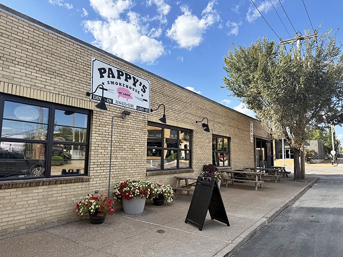 The unassuming brick exterior of Pappy's Smokehouse hides culinary treasures within. Like all great BBQ joints, it's what's inside that counts.