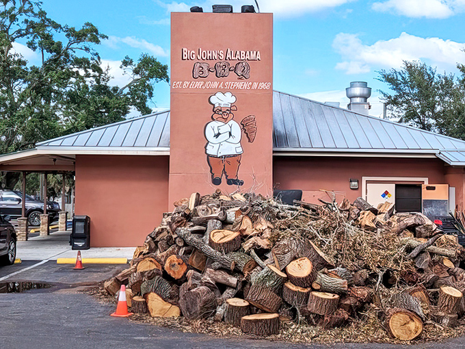 That mountain of wood isn't for show&mdash;it's the secret ingredient that transforms ordinary meat into smoky magic at this Tampa landmark.