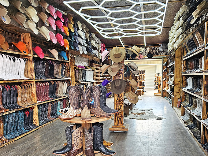 Rows of cowboy boots and hats stretch as far as the eye can see&mdash;this Traders Village Houston shop is a Western wear wonderland where every aisle feels like a piece of Texas pride.
