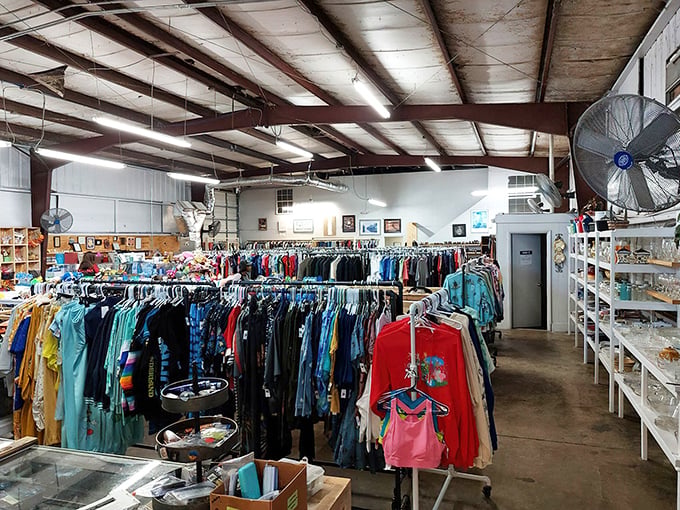 Clothing racks filled with treasure that will help you build your own legendary wardrobe.