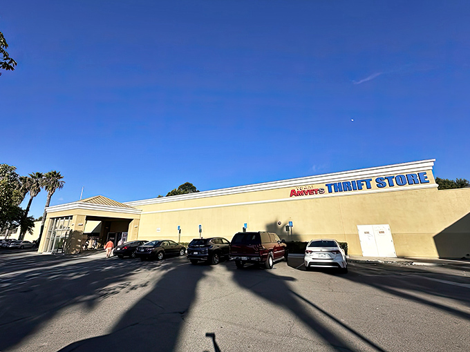 Palm trees frame this San Diego thrift mecca, where California sunshine and bargain hunting combine for the perfect afternoon adventure.