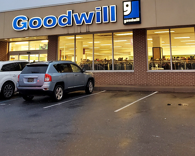 Ample parking awaits treasure seekers at Claymont's Goodwill &ndash; your chariot shall have space while you hunt for royal deals inside.
