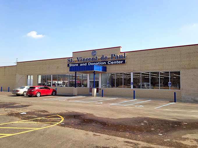 The unassuming exterior of St. Vincent de Paul hides a treasure trove within, like finding a Picasso at a garage sale.