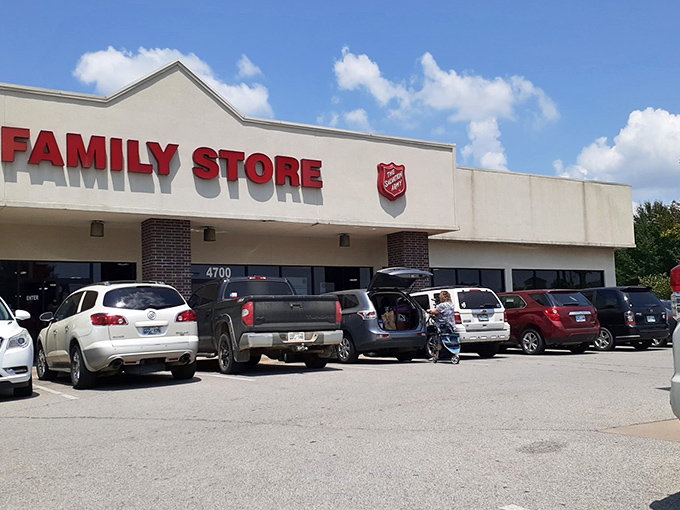 The unassuming exterior holds treasures that would make any garage sale enthusiast weep with joy.