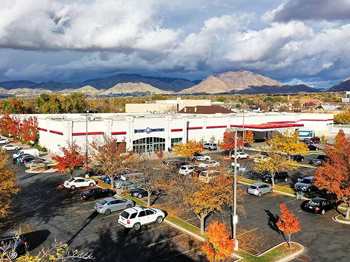The white facade with its distinctive blue signage and red stripe stands like a retail fortress of possibility. Treasure hunters, your quest begins here!