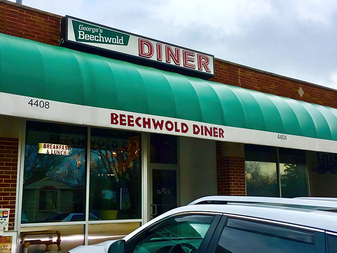 That turquoise awning doesn't just shade the windows &ndash; it's Columbus breakfast royalty announcing itself with understated confidence.