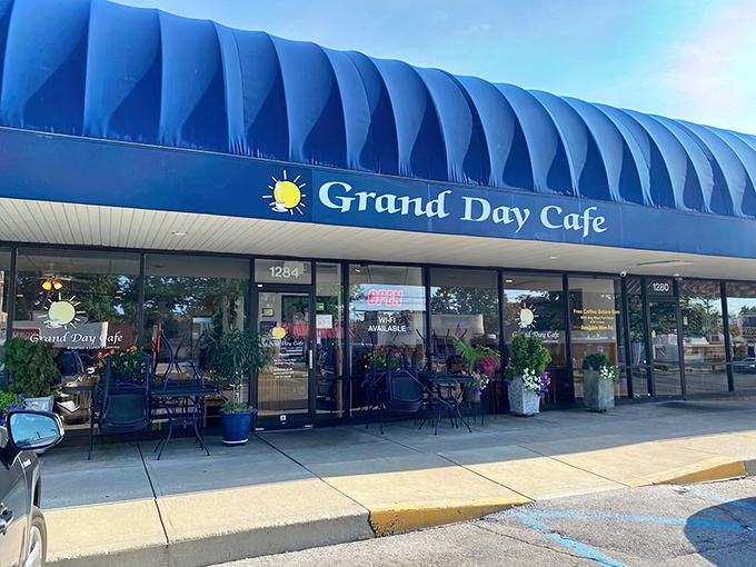That cheerful blue awning isn't just decoration&mdash;it's a beacon calling breakfast lovers home to their happy place.