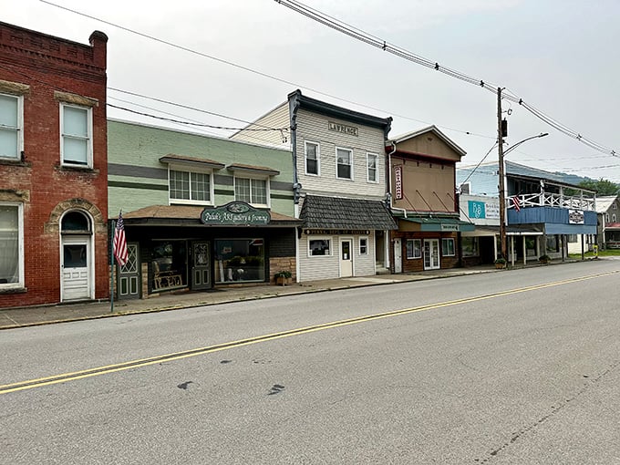 Main Street magic in miniature. Tionesta's historic storefronts stand shoulder-to-shoulder like old friends, telling stories that modern strip malls could never imagine.