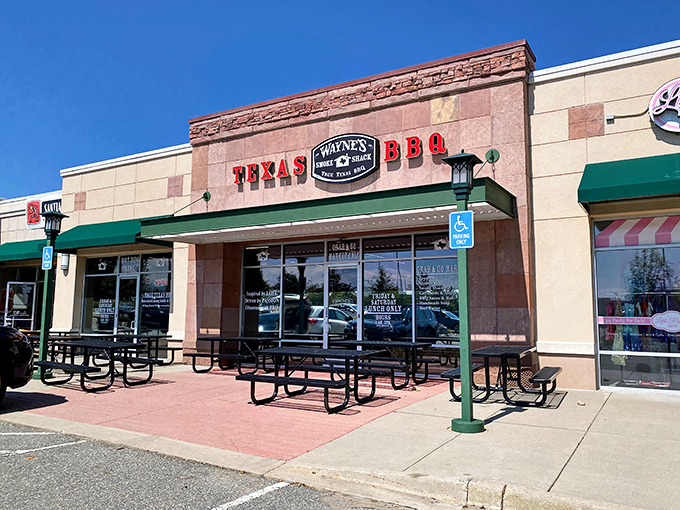 The unassuming storefront of Wayne's Smoke Shack stands like a barbecue beacon in Superior. Texas-style BBQ in Colorado? That's cultural diplomacy I can support.
