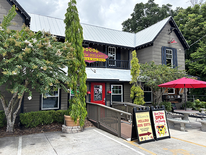 Welcome signs point the way to culinary adventure. Follow them like breadcrumbs leading to a smokehouse fairy tale.