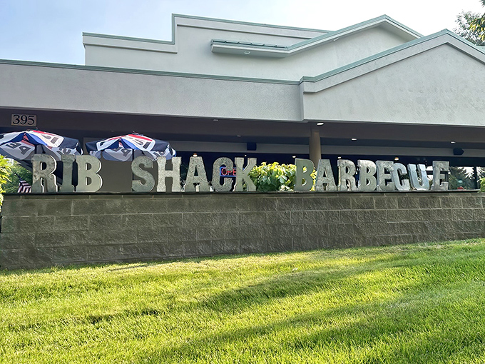 The unassuming exterior of Rib Shack Barbecue in Eagle hides a smoky paradise within. Like all great BBQ joints, it lets the aroma do the advertising.