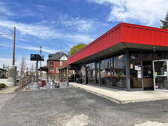 That red awning isn't just a color choice&mdash;it's a beacon calling all barbecue pilgrims home to this unassuming Verona treasure.