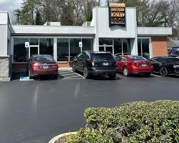 Another angle reveals this Knoxville gem hiding in plain sight, where locals line up for legendary wings.